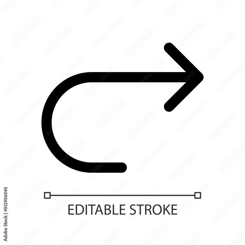 Return white linear ui icon. Get back to previous page. Internet ...