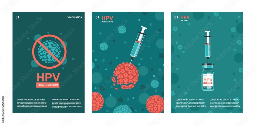 Human papillomavirus vaccine. World immunization poster, social media ...