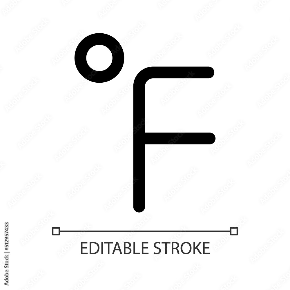 Fahrenheit temperature scale white linear ui icon. Measuring ... Fahrenheit temperature scale white linear ui icon. Measuring ...