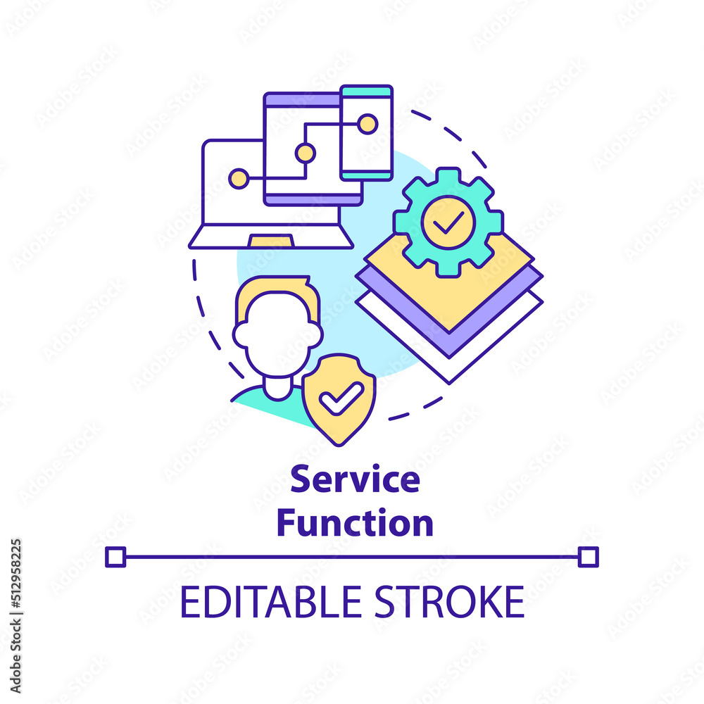 Service function concept icon. Identity management process abstract ...