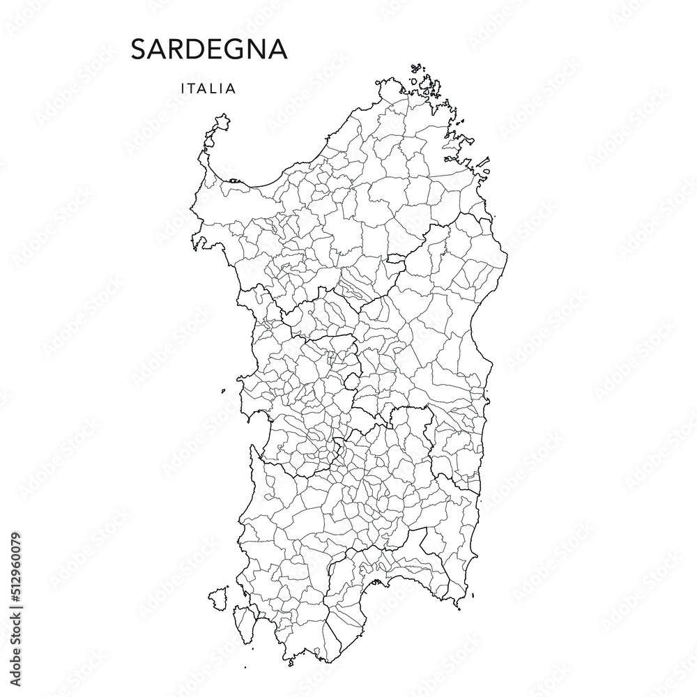 Vector Map of the Geopolitical Subdivisions of the Region of Sardinia ... Vector Map of the Geopolitical Subdivisions of the Region of Sardinia ...