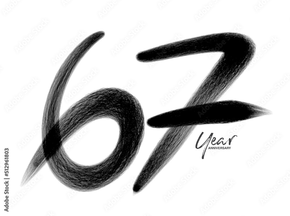 67 Years Anniversary Celebration Vector Template, 67 Years logo design ...