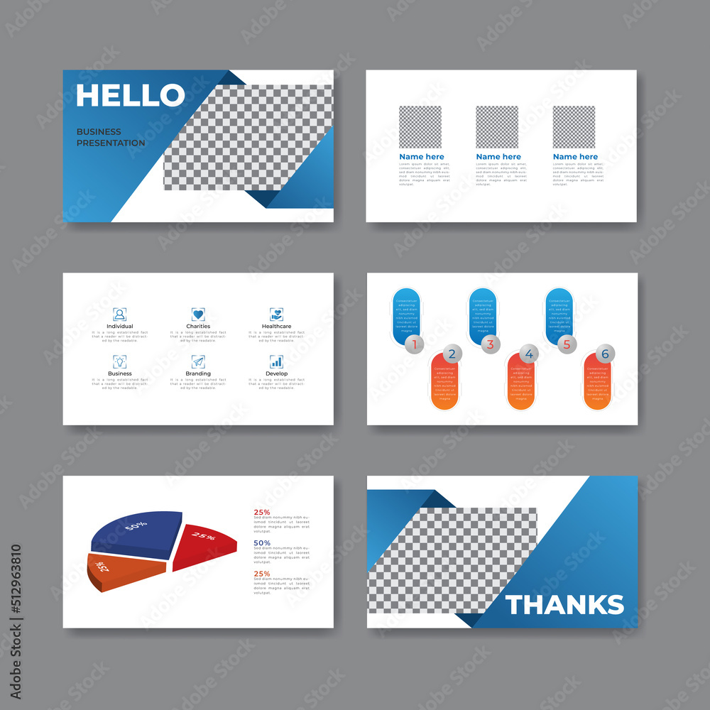 Business presentation slide corporate templates set. Use for modern ...
