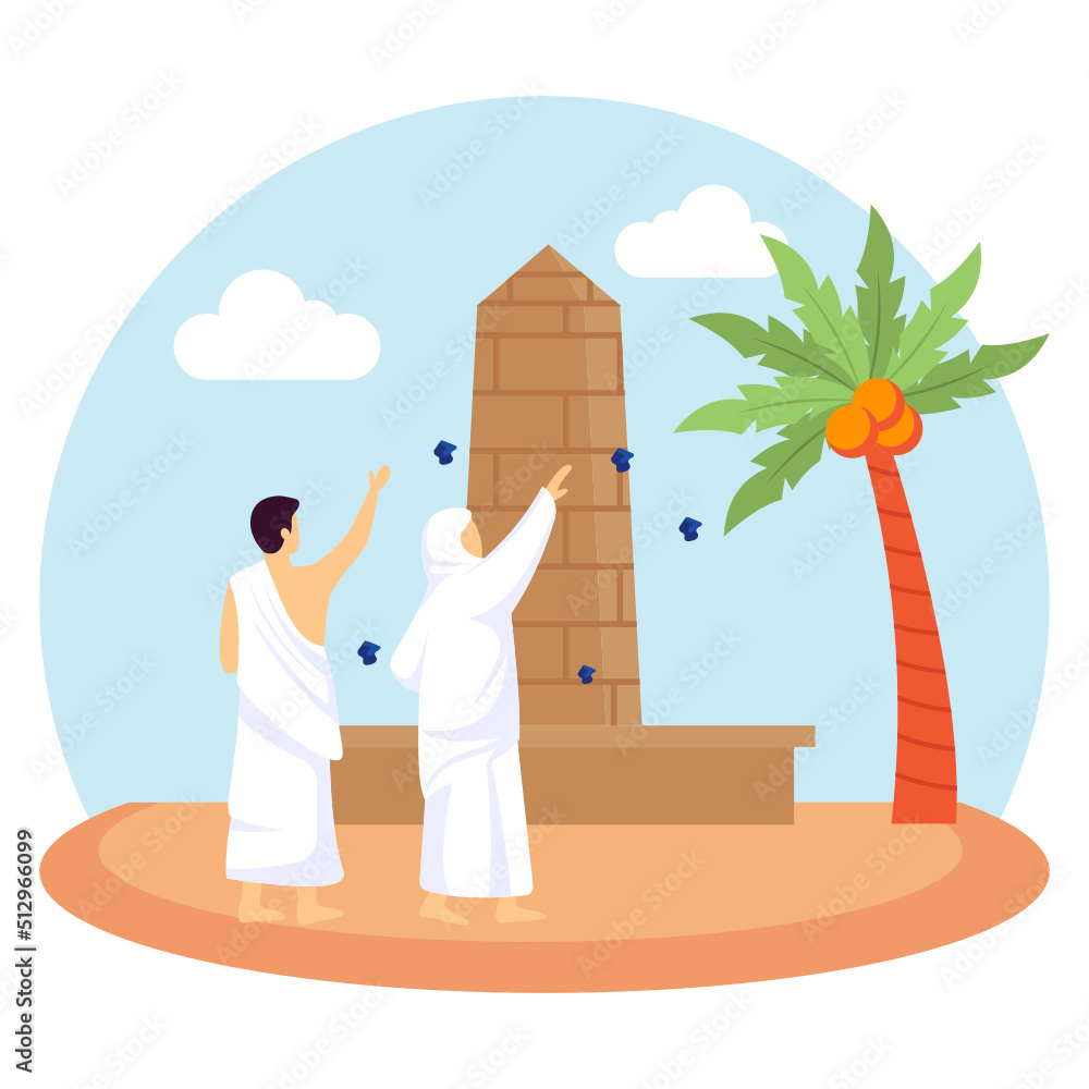 Jamaraat and Haji Stoning of Devil Concept, Muslim Pilgrims Throw ...