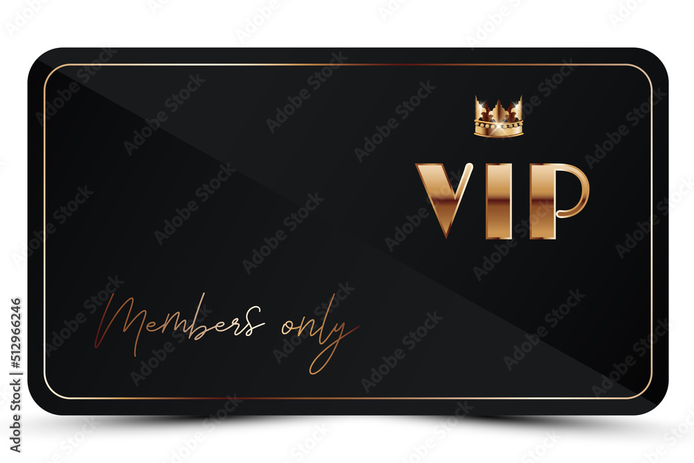 Black elegant vip card template. Modern business card for members only ...