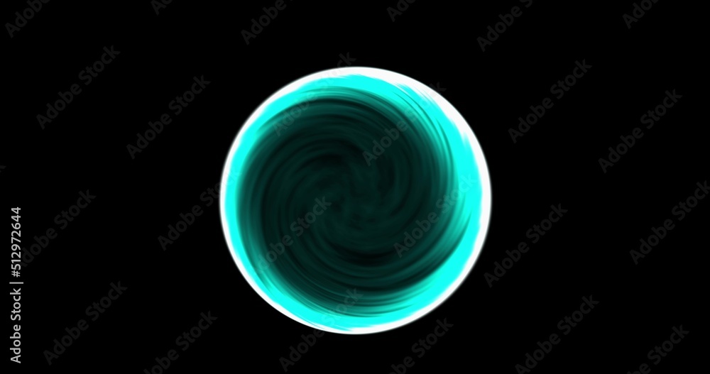 Ilustrace „footage blue neon portal ring, circle on black background ...