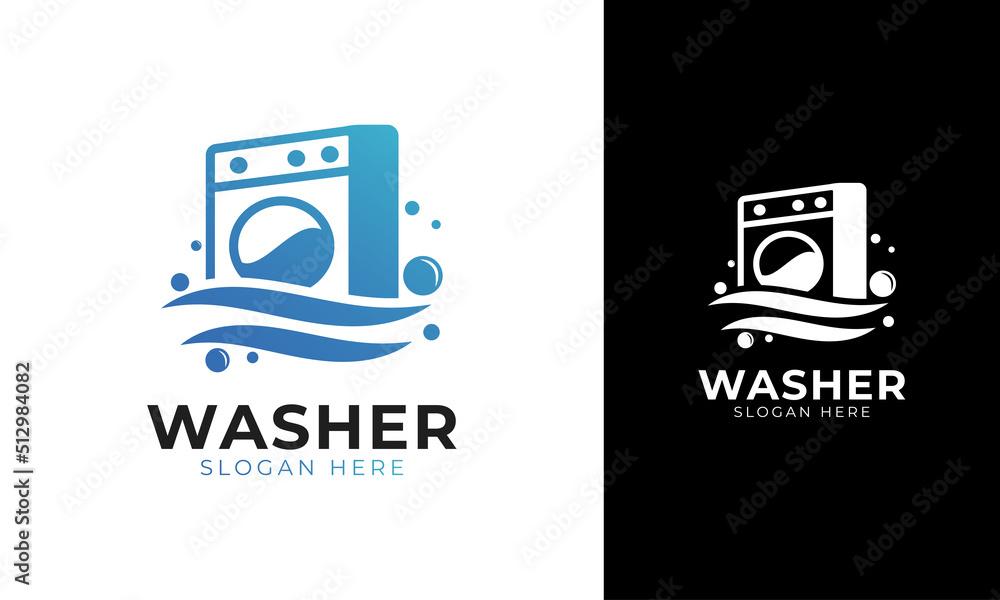 Washer logo design for laundry business symbol Stock Vector | Adobe Stock