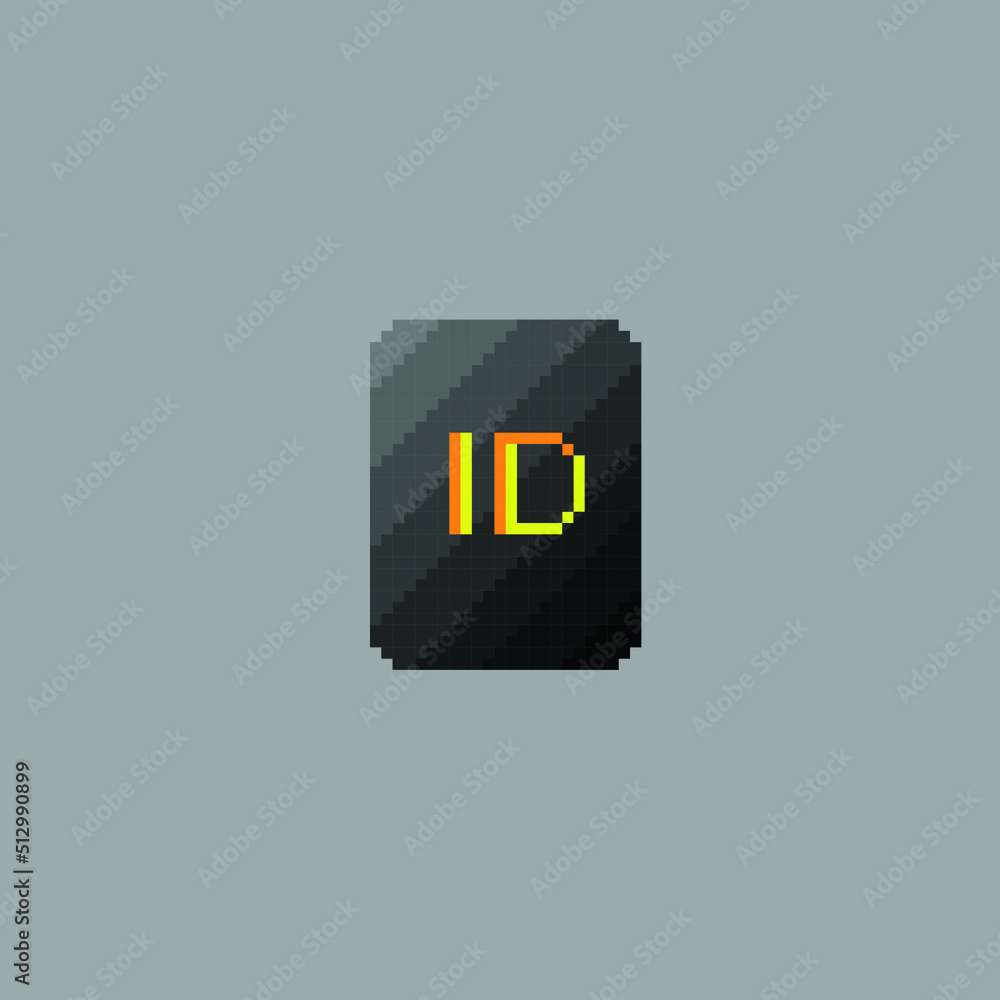 black id card in pixel art style Stock Vector | Adobe Stock