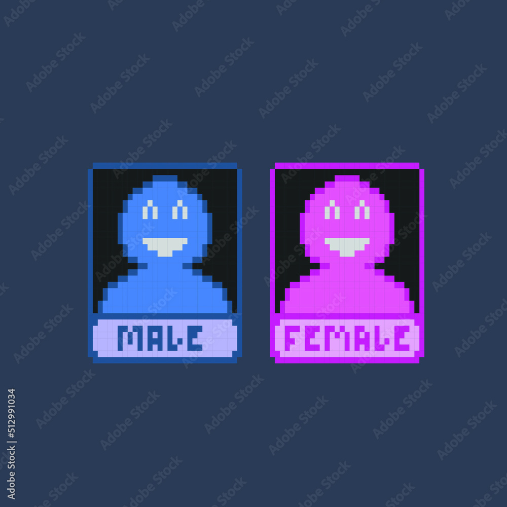 gender sign in pixel art style Stock Vector | Adobe Stock