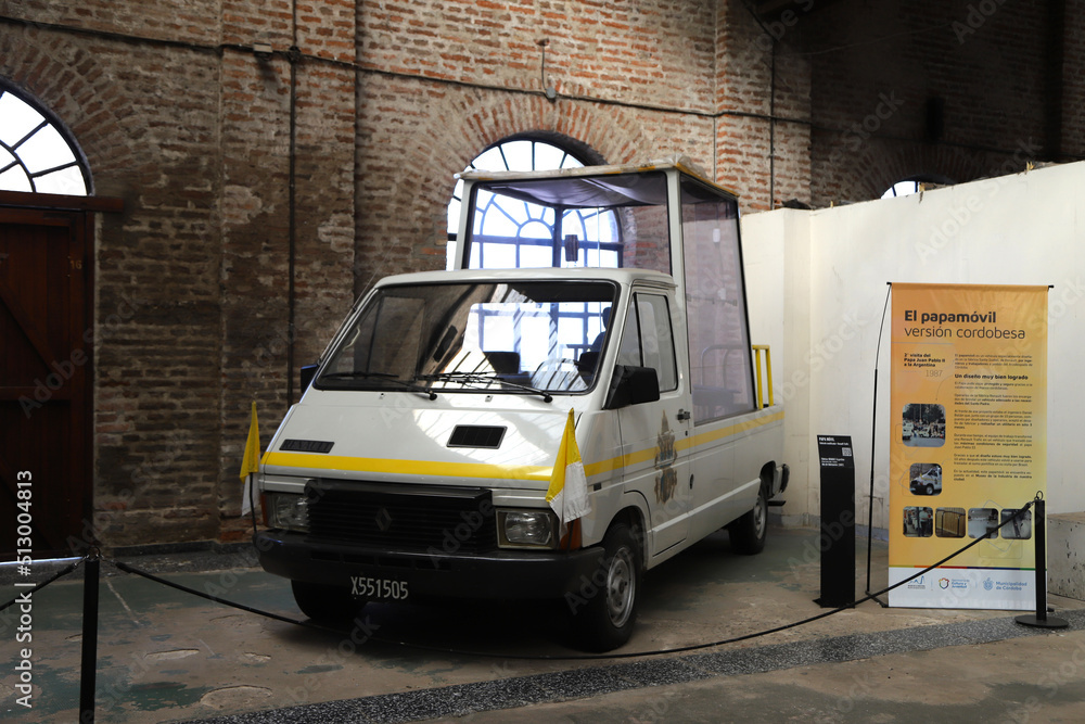 Papamobile. Car used by Pope John Paul II on his 2nd visit to Argentina ...