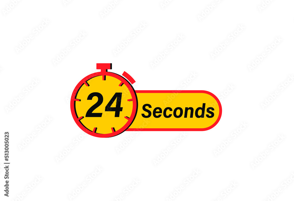 24 Seconds timers Clocks, Timer 24 sec icon, countdown icon. Time ...