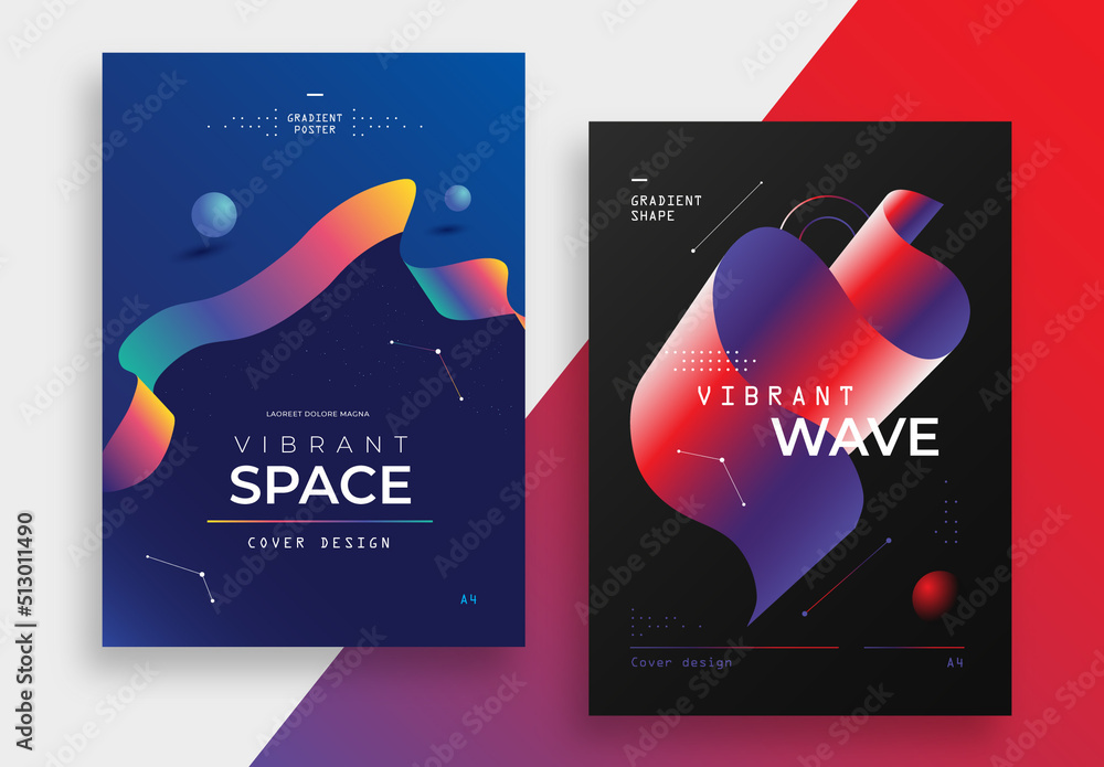 Modern Poster Layout Set with Gradient Shape Stock Template | Adobe Stock