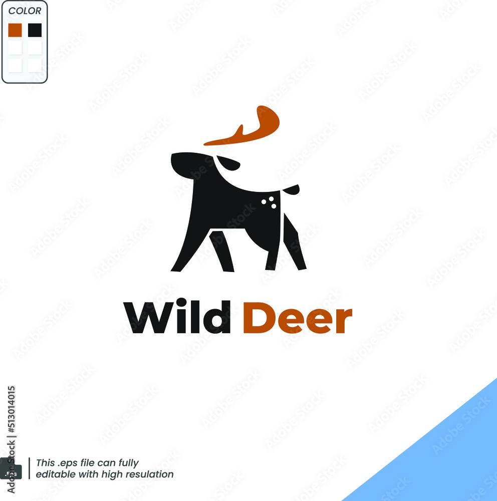 deer logo design vector illustration isolated in white background ...