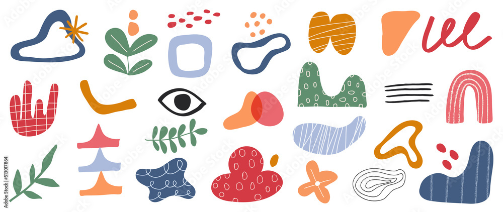 Minimalist abstract art shapes vector collection. Set of doodle ...