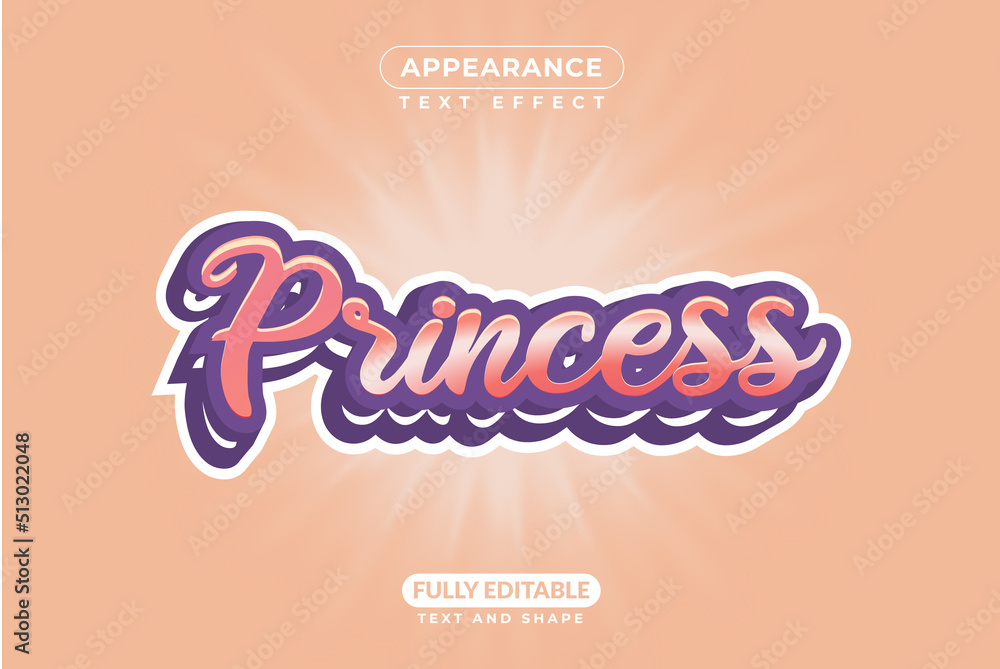 princess prince castle text effect editable typeface font and style ...