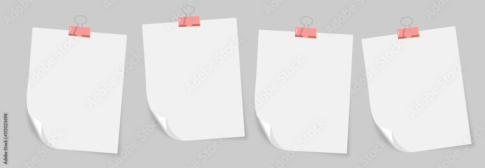 set of papers note paper blank sign tag label. old blank paper with ...