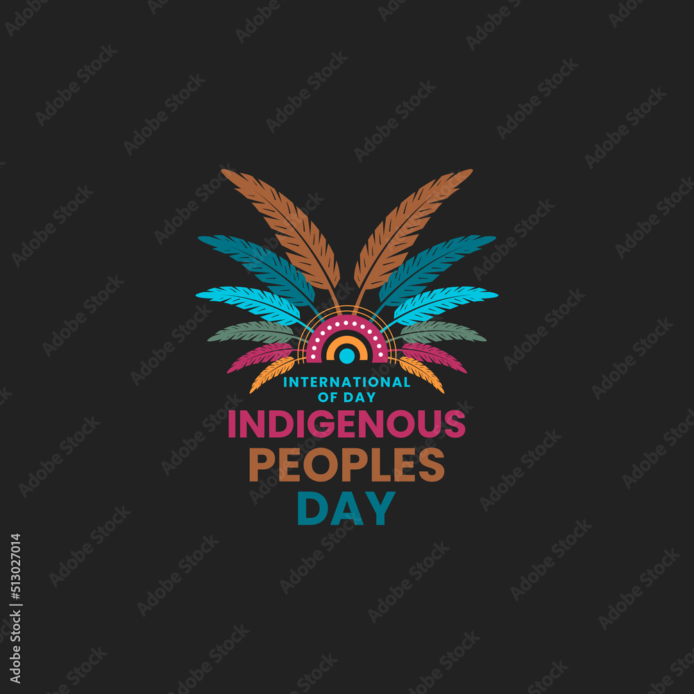 Indigenous peoples day greeting social media design. feather design ...
