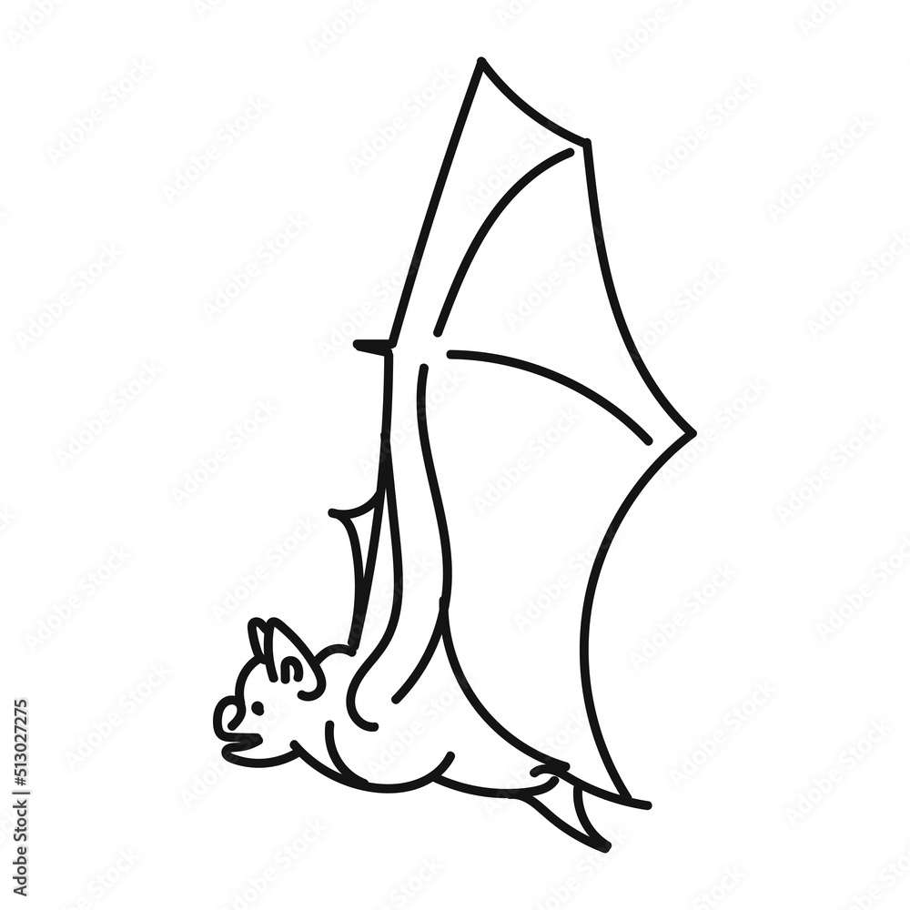 Printillustration of a bat animal Stock Vector | Adobe Stock
