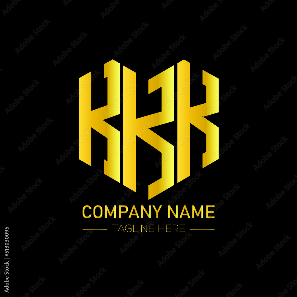 KKK letter luxury logo design on black background. KKK creative ...