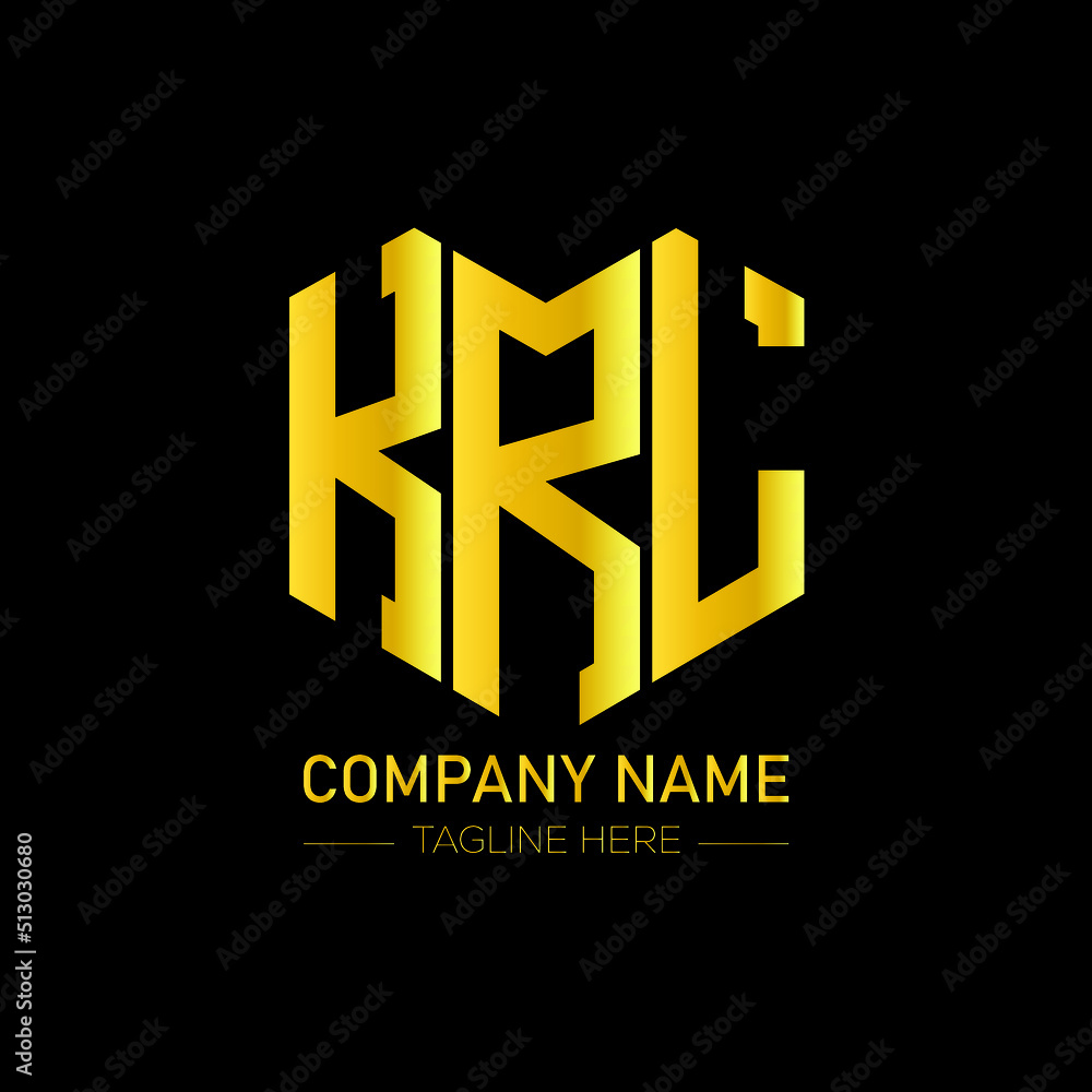 KRL letter luxury logo design on black background. KRL creative ...