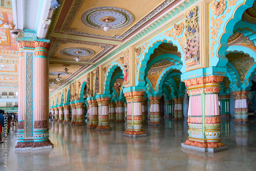 Mysore, Karnataka, India - November 25th 2018 : Beautiful decorated ...