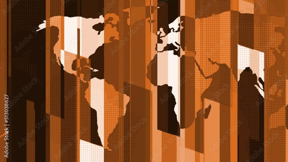 Brown color world map technology animated background Stock Video ...
