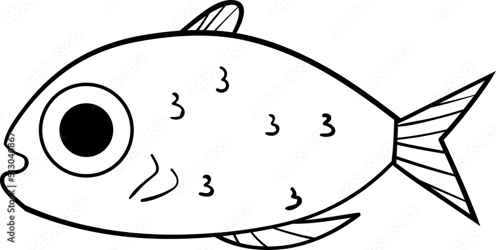 Set of cartoon fishes. Modern flat fishes, Isolated fish. Flat design ...