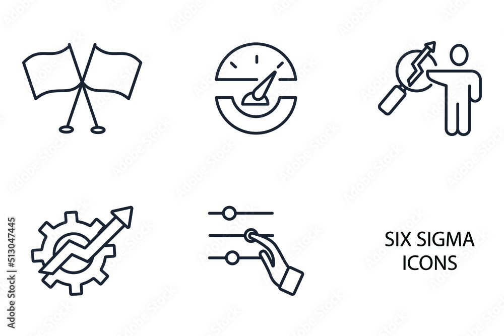 Lean six sigma icons set . Lean six sigma pack symbol vector elements ...