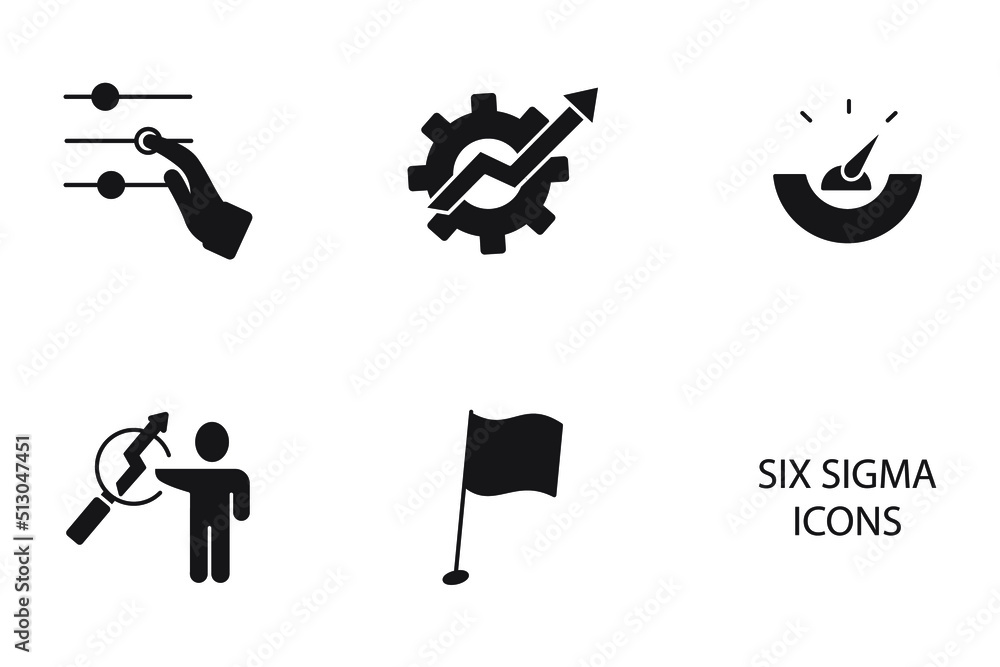 Lean six sigma icons set . Lean six sigma pack symbol vector elements ...