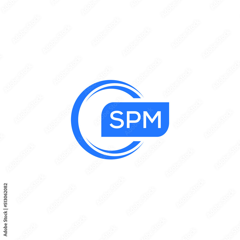 SPM letter design for logo and icon.SPM typography for technology ...