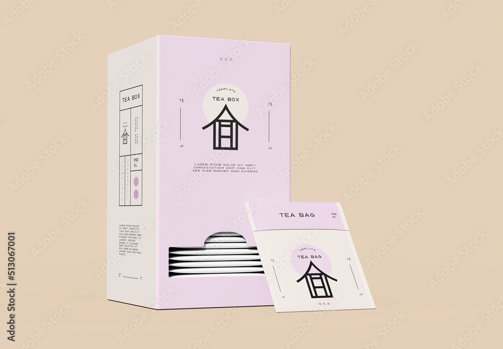Tea Box Mockup Stock Template | Adobe Stock
