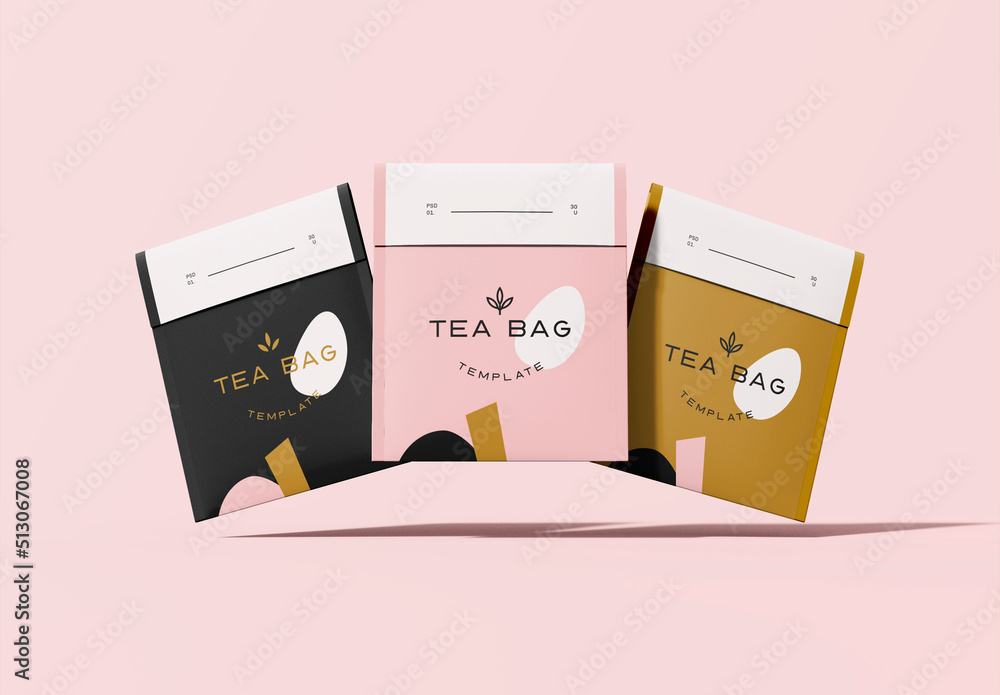 Tea Bags Composition Mockup Stock Template | Adobe Stock