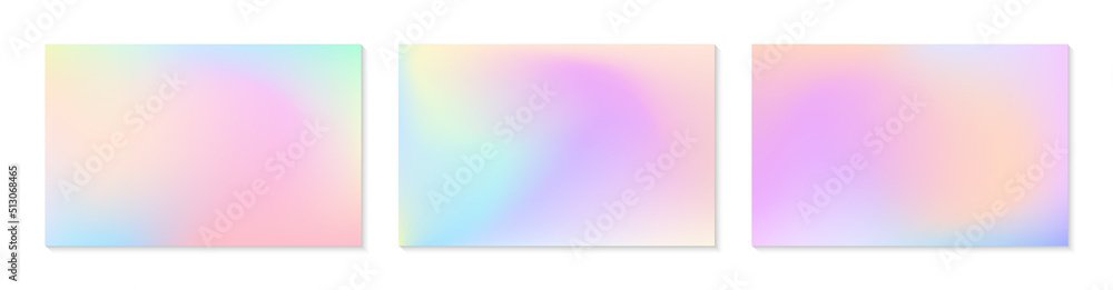 Vetor de Vector set of mesh gradient backgrounds in soft pastel colors ...