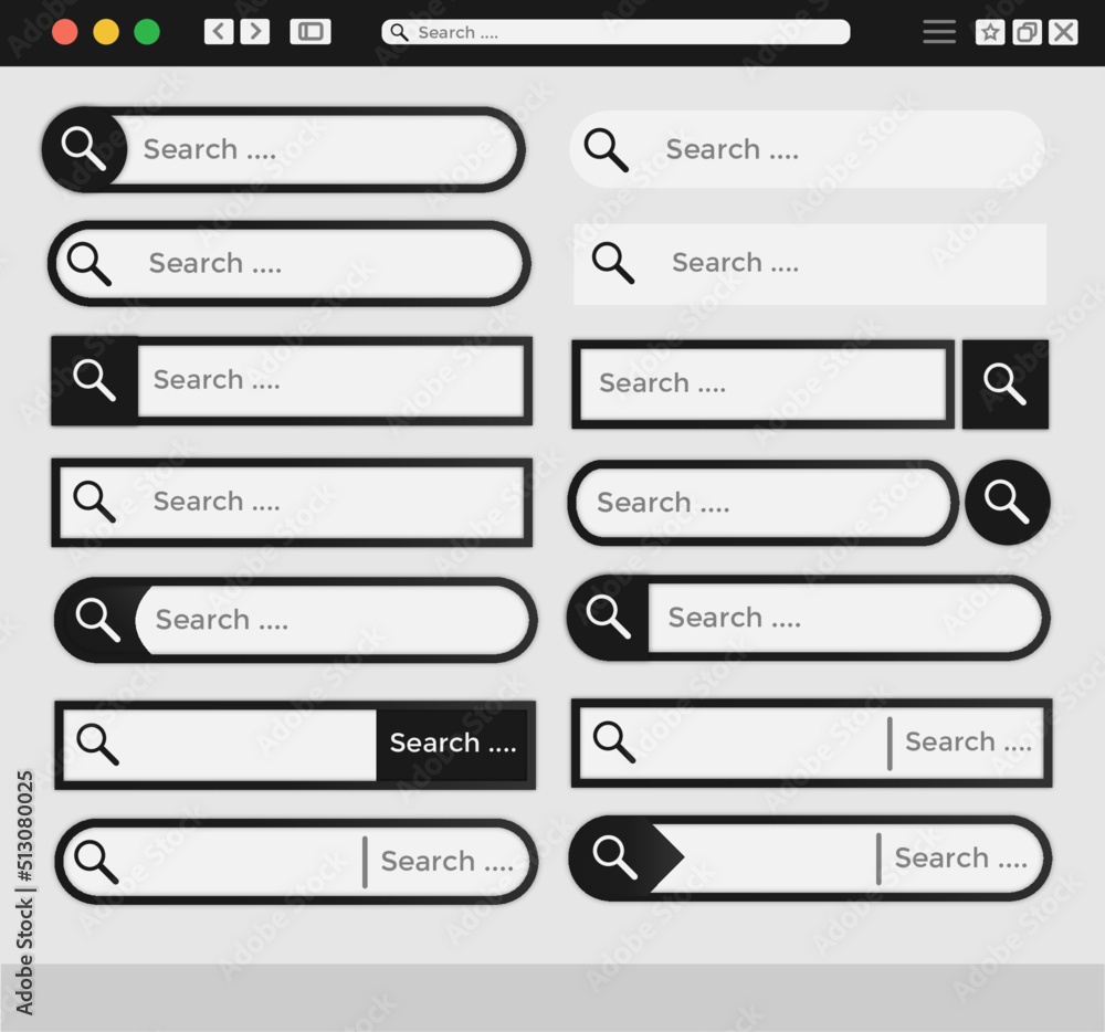 Web browser vectors ui kit / Ai Illustrator Stock Vector | Adobe Stock