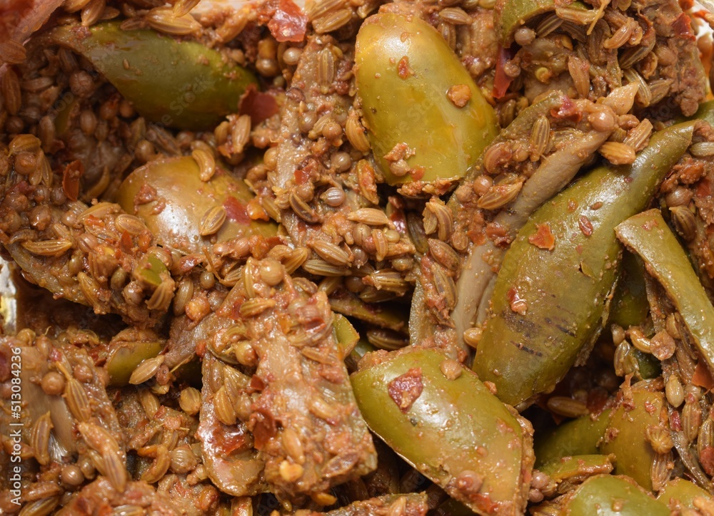 Mango pickle also called as achaar. Traditional food of india and ...