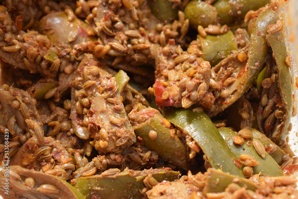 Mango pickle close up. It is also called as achaar. Traditional food of ...