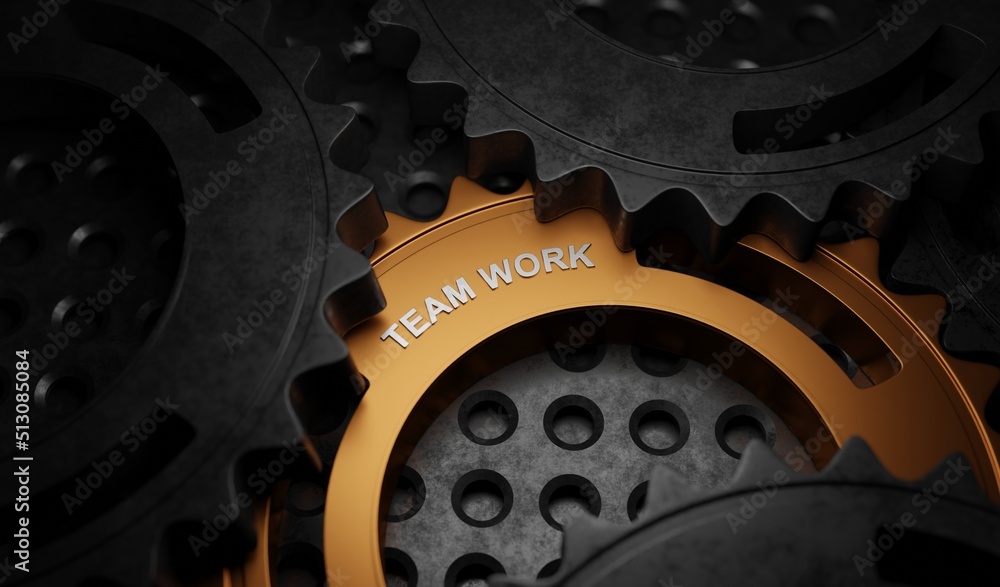 3d render business concept cogwheel colors in dark scene wallpaper ...