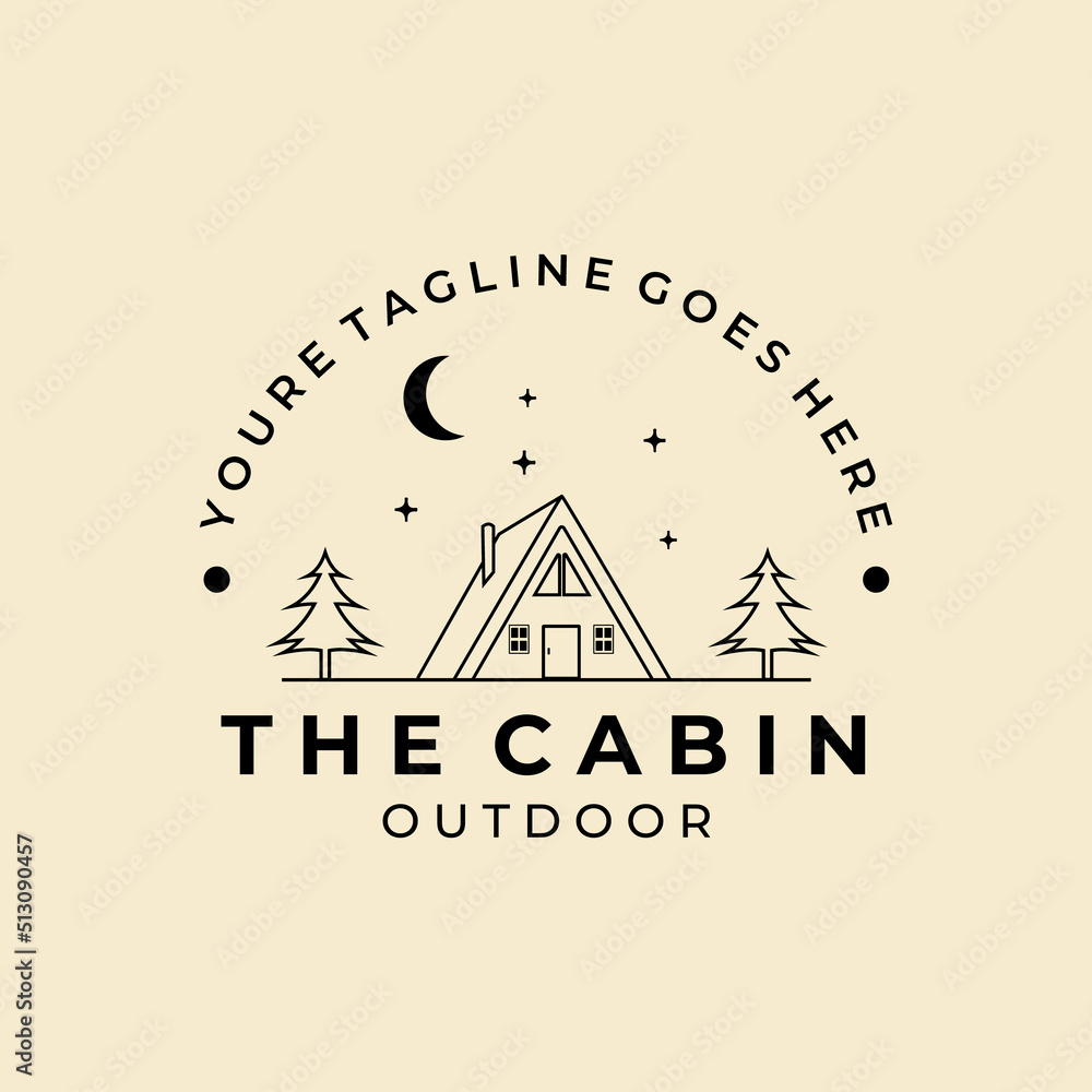 cabin logo minimalist vector line art design illustration Stock Vector ...
