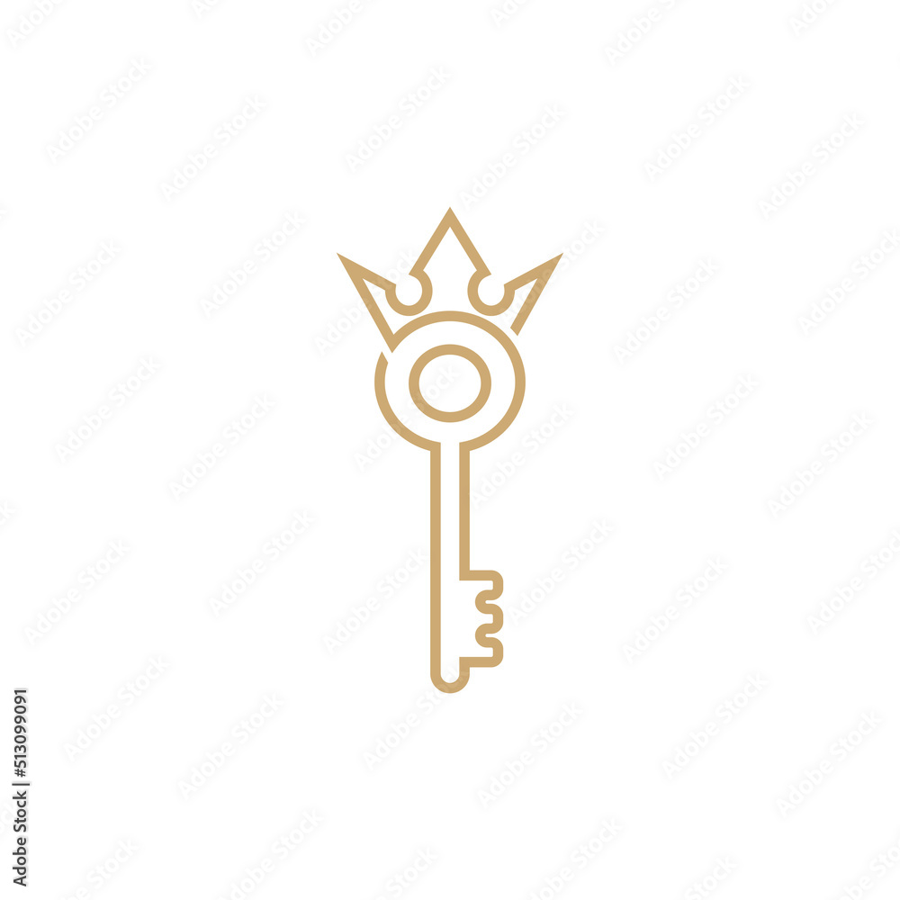 Crown key logo design template vector illustration Stock Vector | Adobe ...