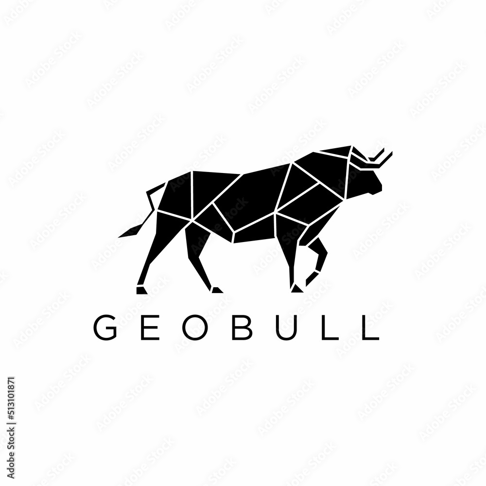 Geometric Bull Logo Design Vector. Buffalo Contemporary Art. Abstract ...
