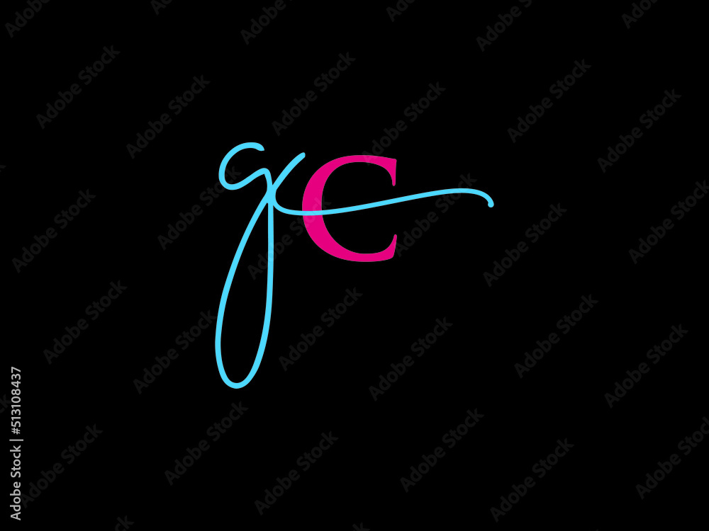 Colorful GC Logo Letter Vector, Signature Gc cg Letter Logo Icon Design ...