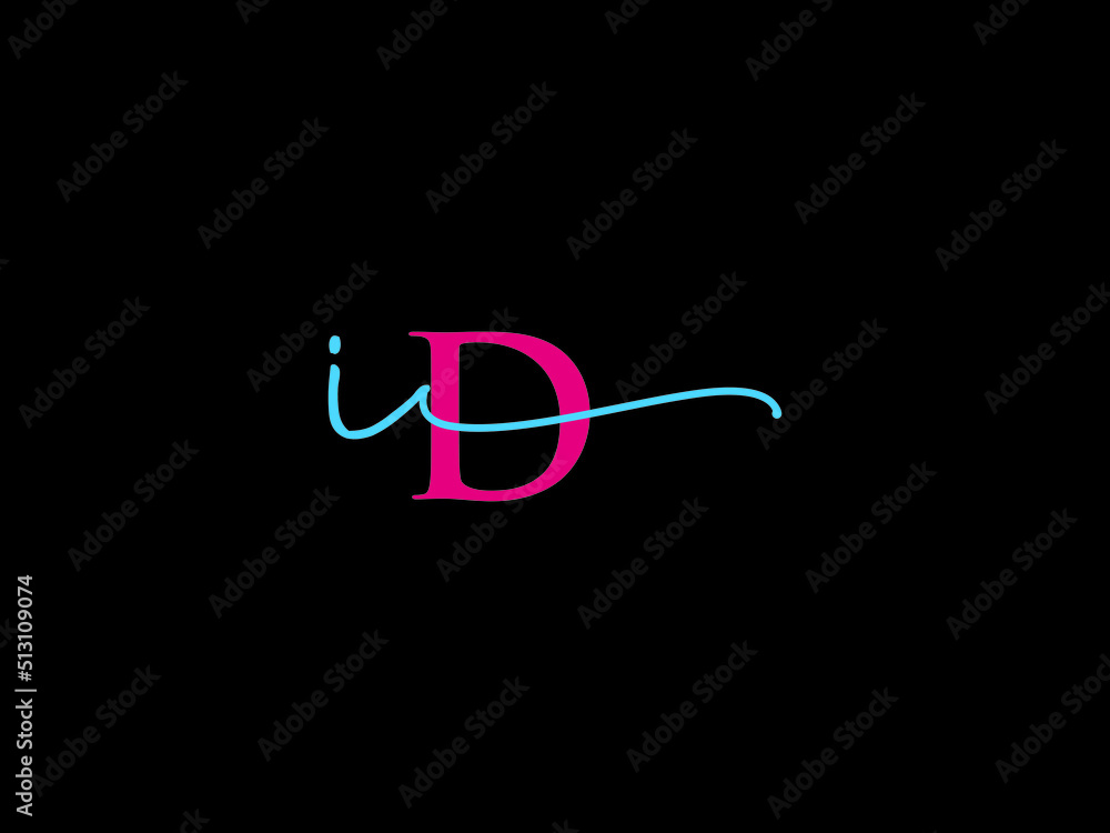 Colorful ID Logo Icon, Signature Id di Letter Logo Design For Luxury ...