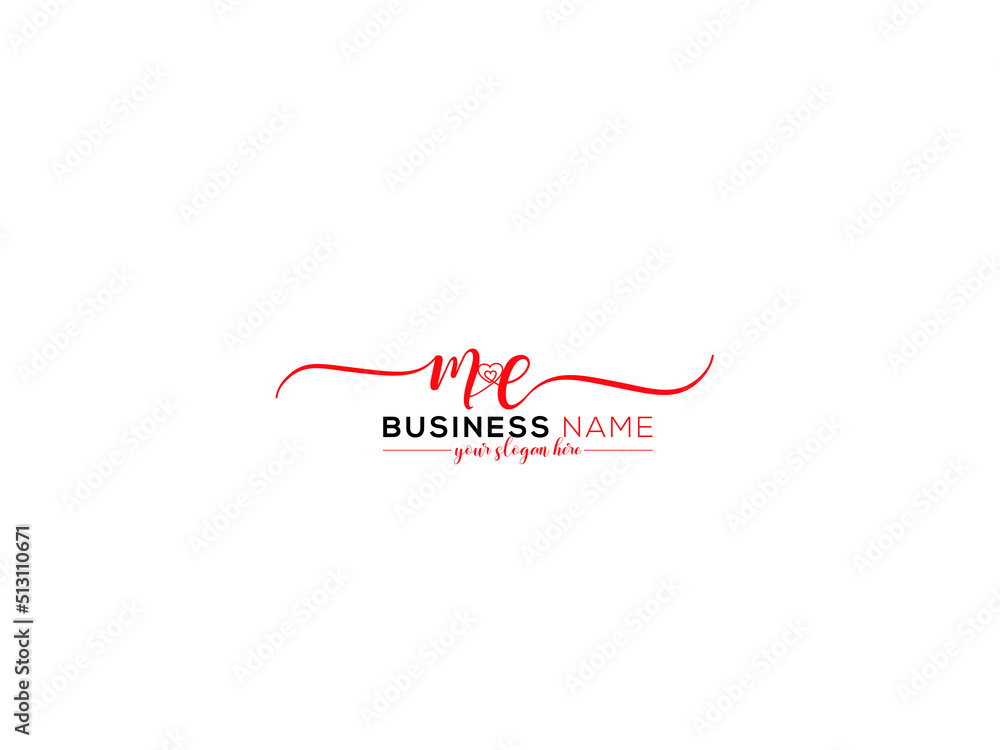Abstract ME Logo Letter, Signature Me em Fashion and Wedding Logo ...