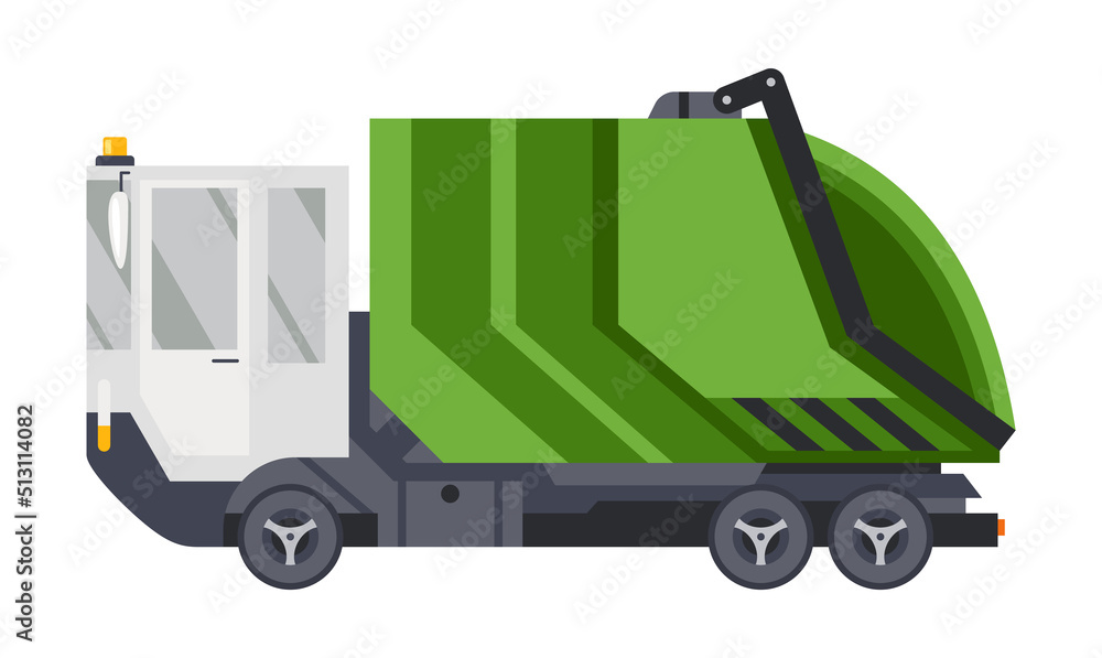Garbage truck with auto loader. Collection and transportation of solid ...
