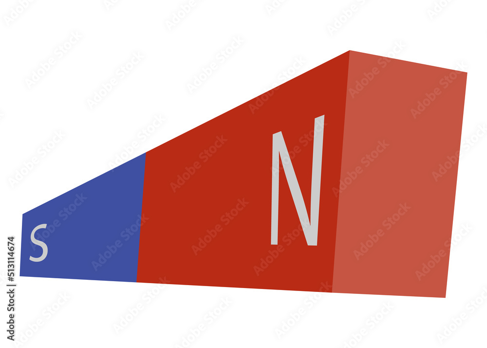 Red and blue magnet icon with two poles north and south isolated on ...