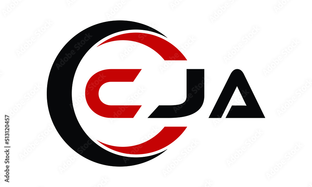 CJA swoosh three letter logo design vector template | monogram logo ...