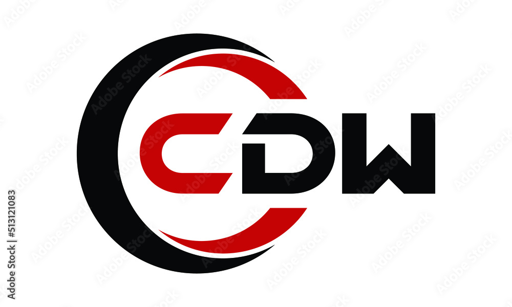 CDW swoosh three letter logo design vector template | monogram logo ...
