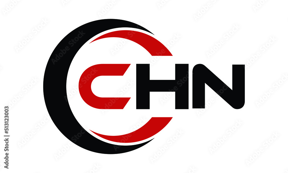 CHN swoosh three letter logo design vector template | monogram logo ...