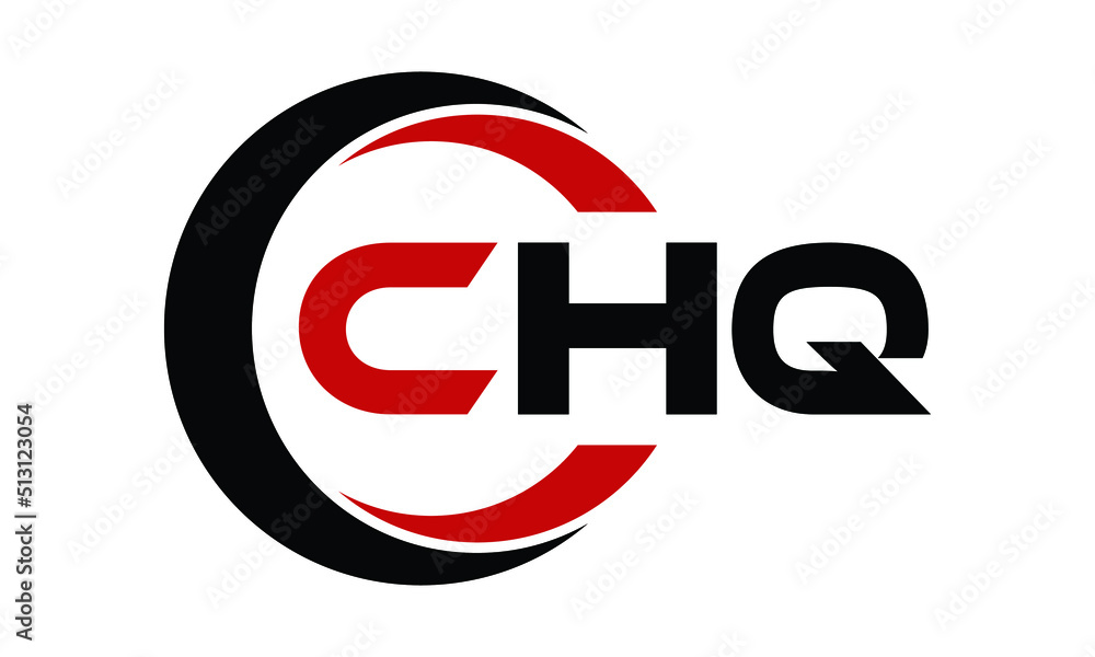 CHQ swoosh three letter logo design vector template | monogram logo ...