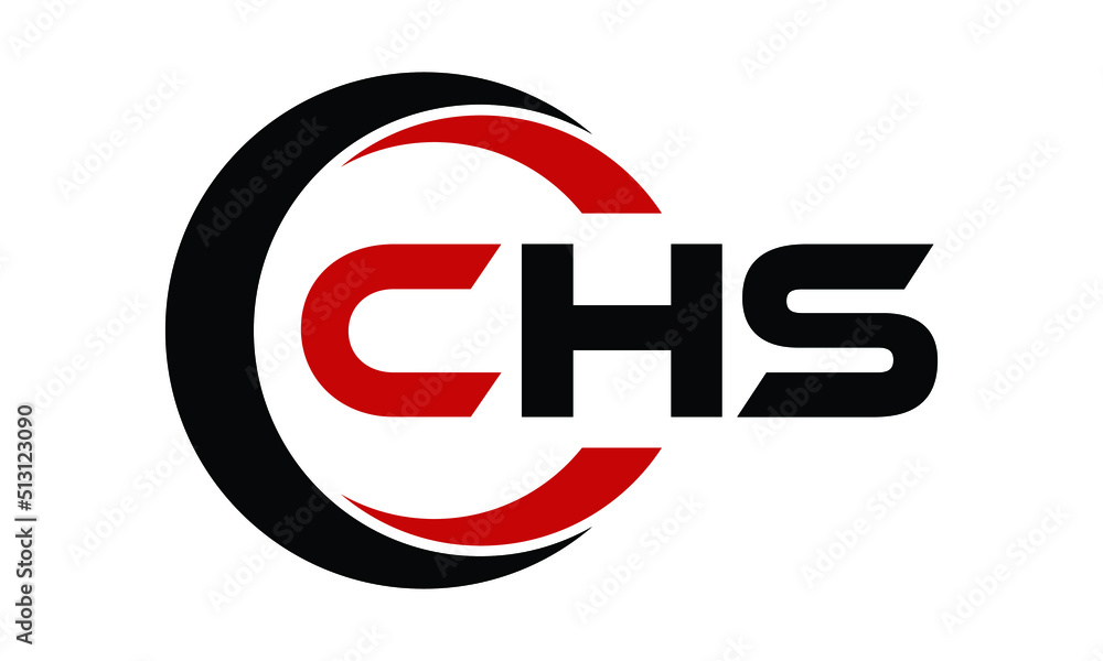CHS swoosh three letter logo design vector template | monogram logo ...